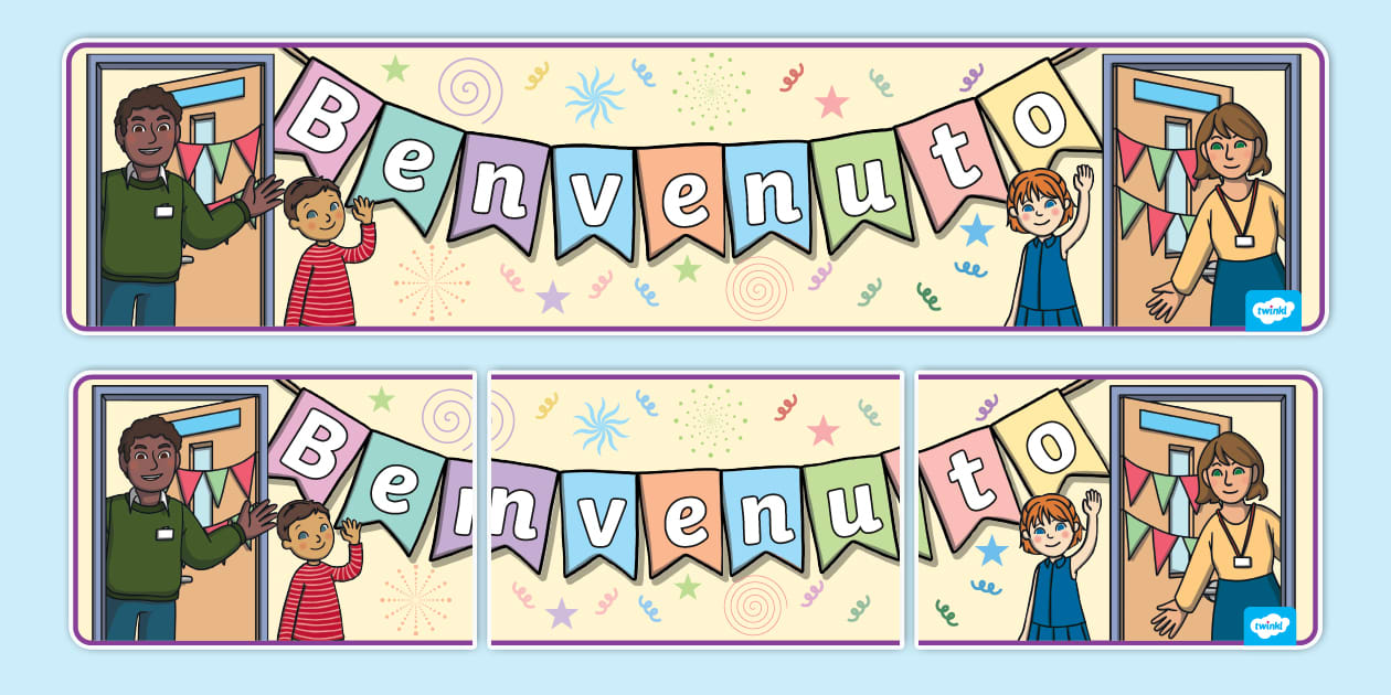 Benvenuto Striscione (Teacher-Made) - Twinkl