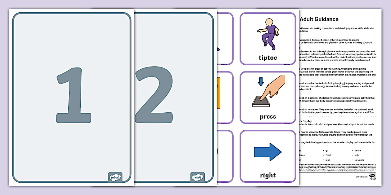 Sensory Pathway Number Cards Display (Teacher-Made) - Twinkl