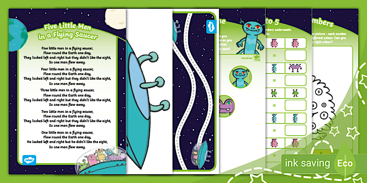 Five Little Men in a Flying Saucer Counting Song Pack