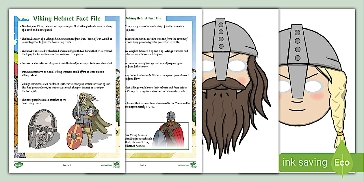 Viking Helmet Fact File (teacher made) - Twinkl
