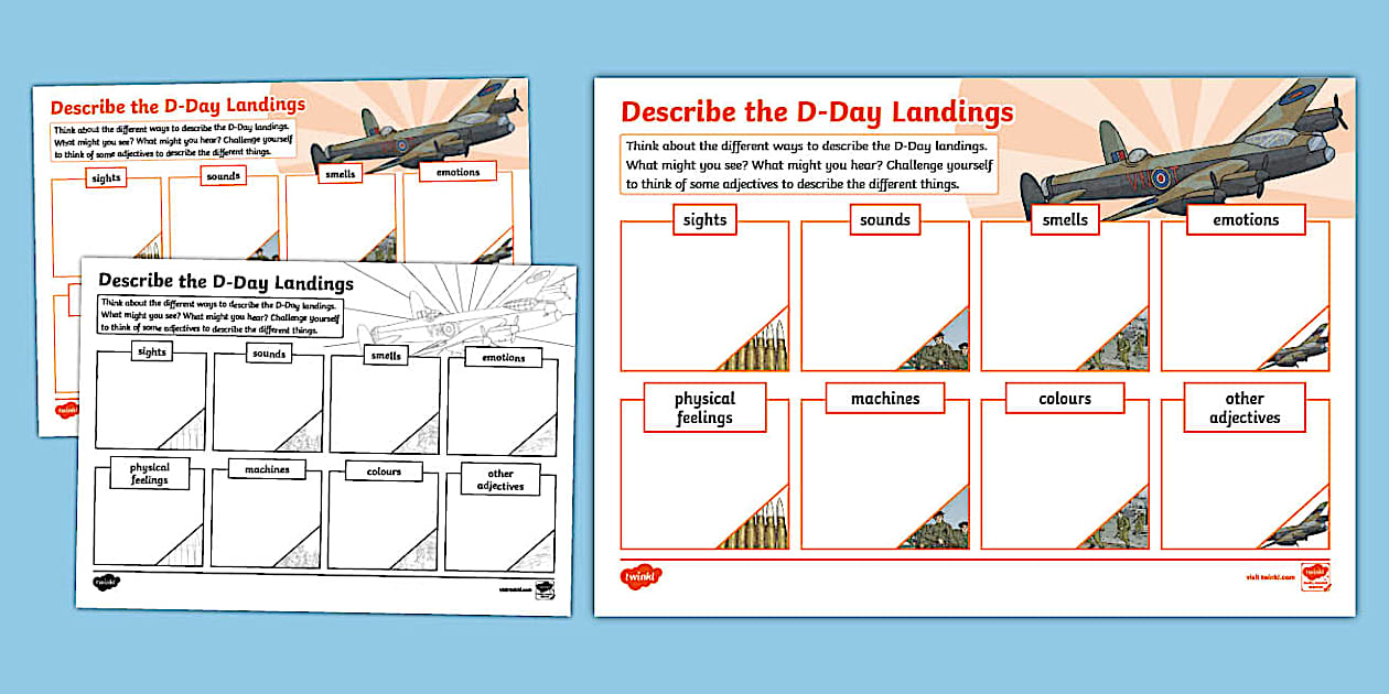 D-Day Landings Adjectives Worksheet