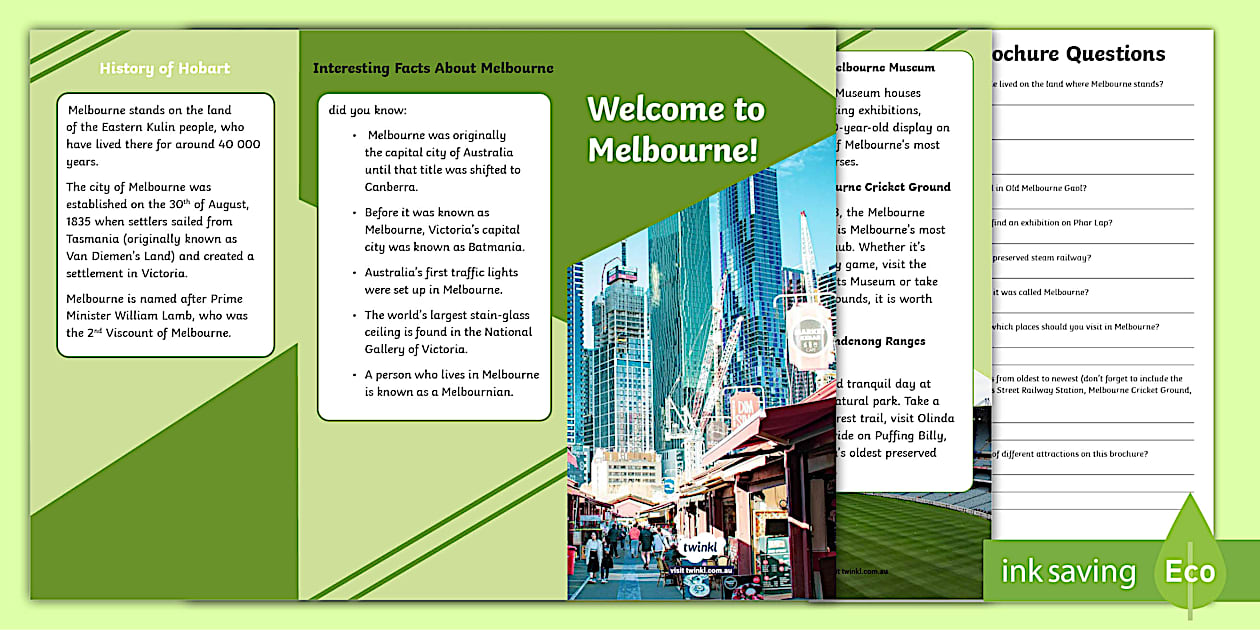 Melbourne Reading Comprehension Brochure - Year 3 HASS