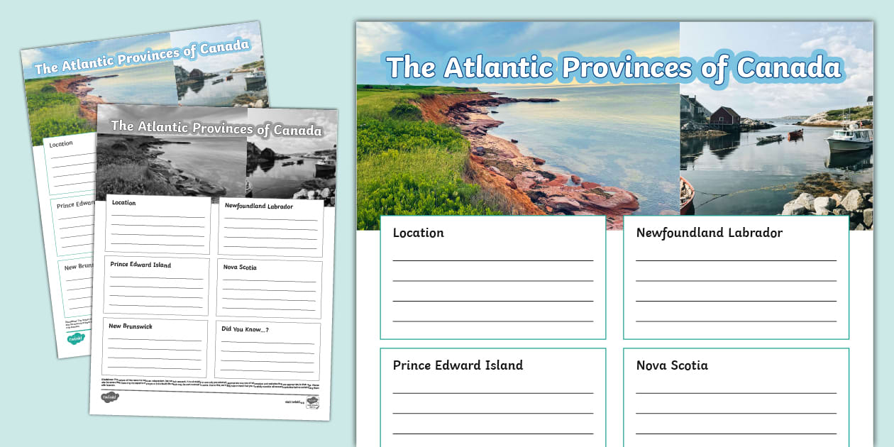 The Atlantic Provinces of Canada Fact File Template - Twinkl