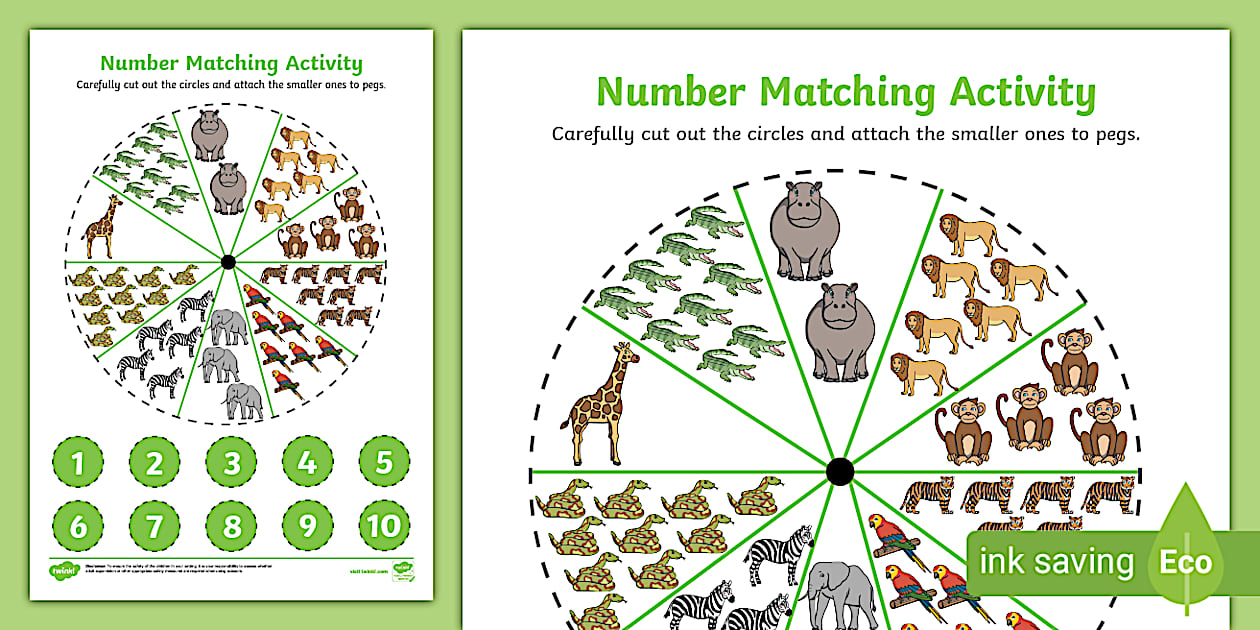 Safari-Themed Peg Number Matching Activity | Twinkl - Twinkl