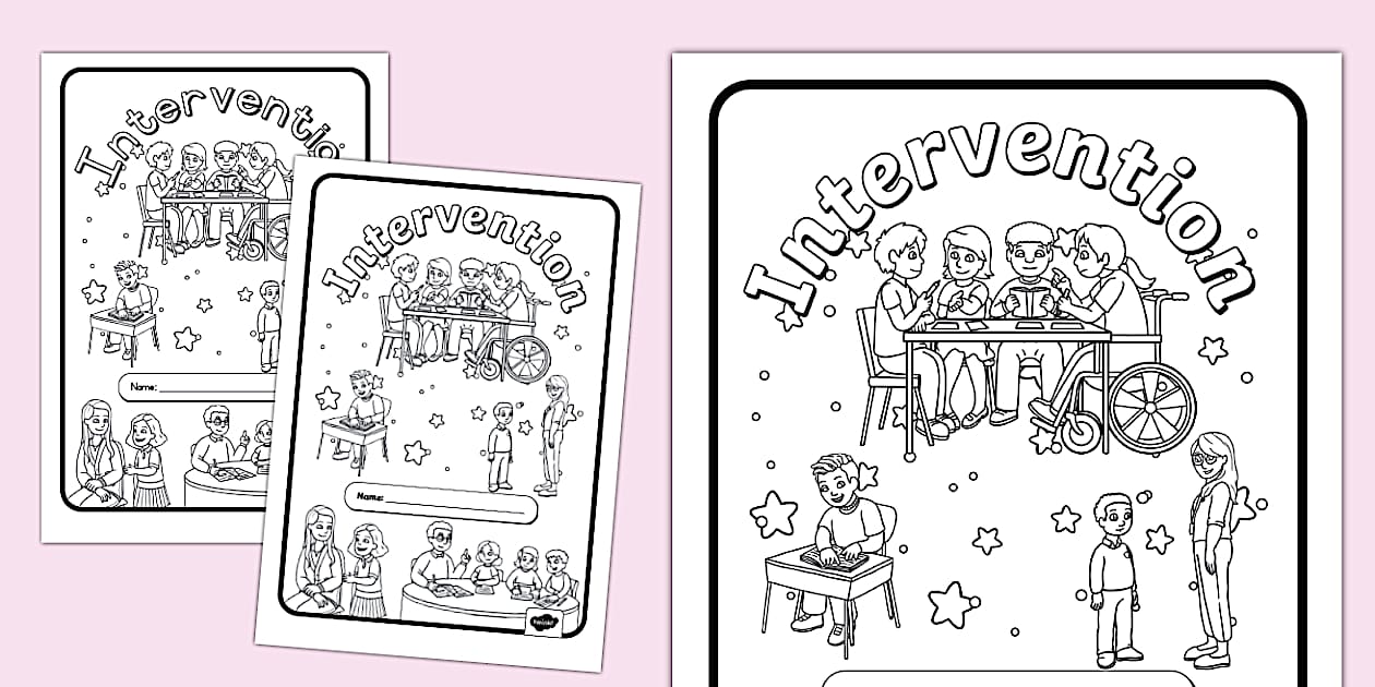 Intervention Colouring Book Cover (teacher made) - Twinkl