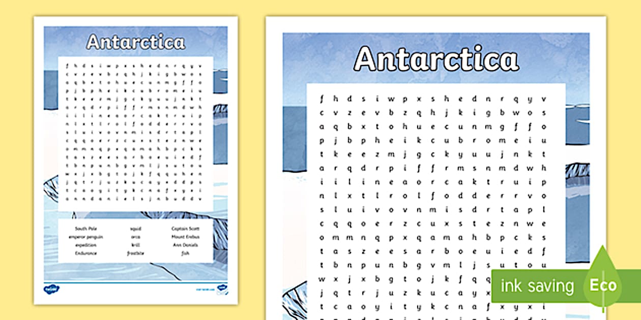 Antarctica Word Search (teacher made) - Twinkl