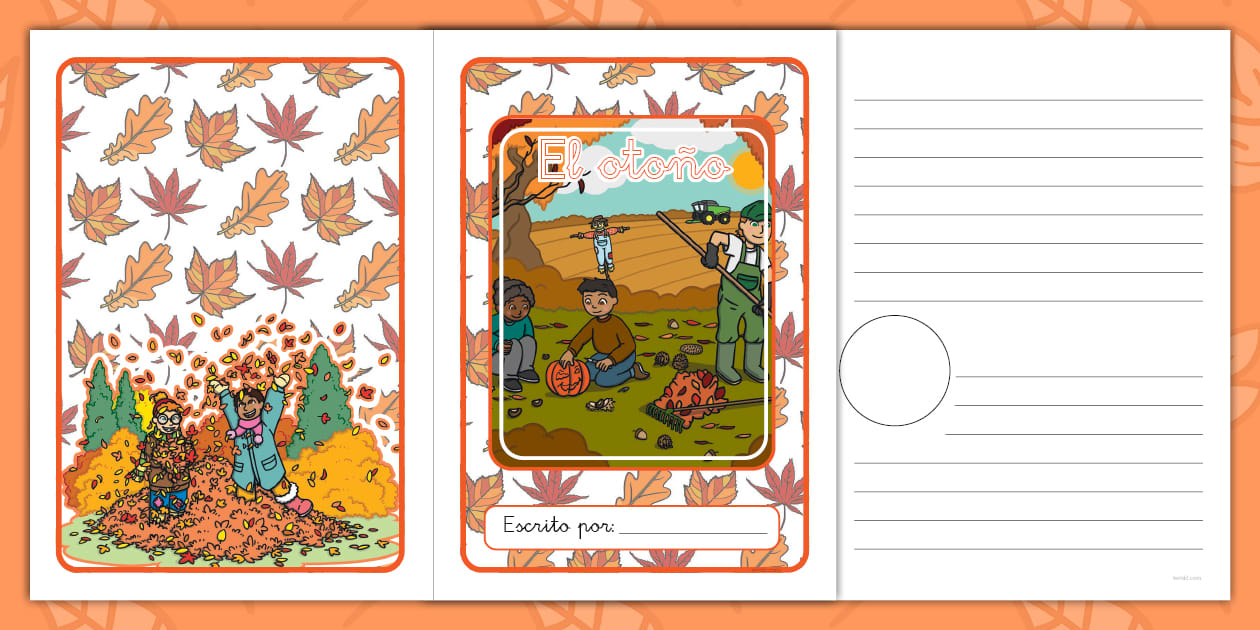 Ficha de actividad: Escritura de libro - El otoño - Twinkl