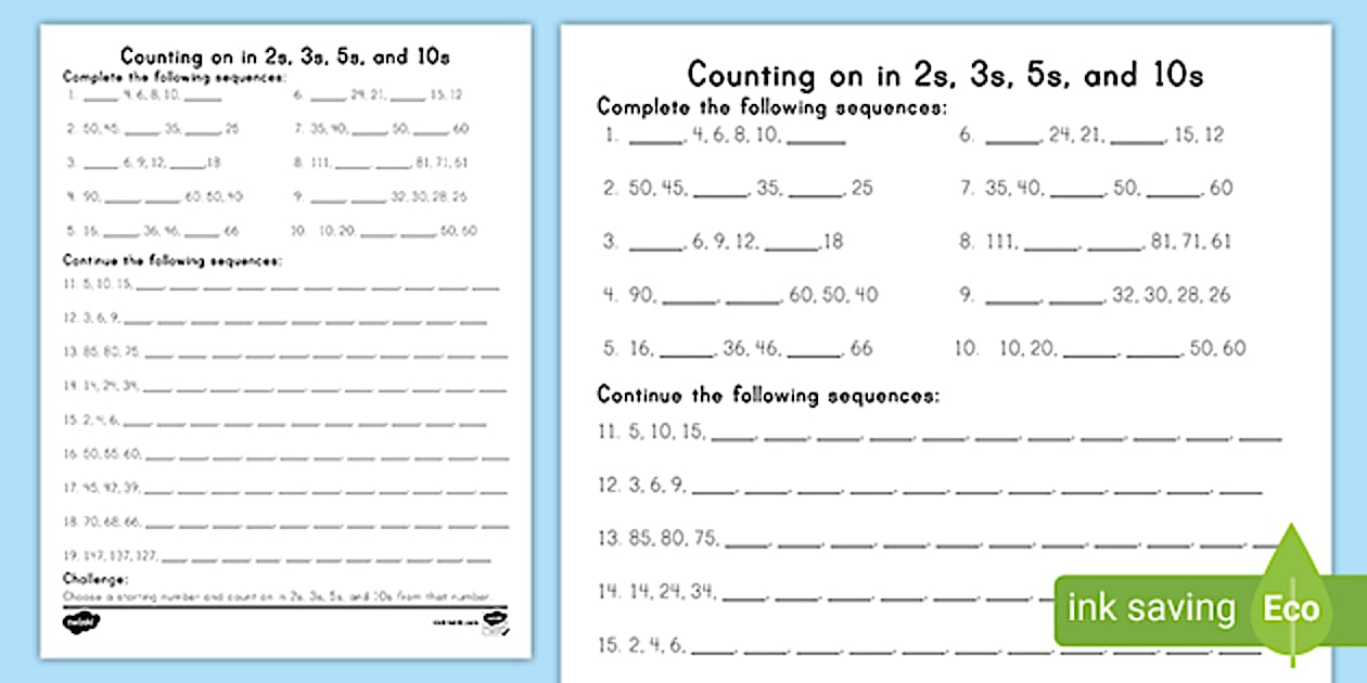 Skip Counting Worksheet | Resource | Twinkl USA - Twinkl