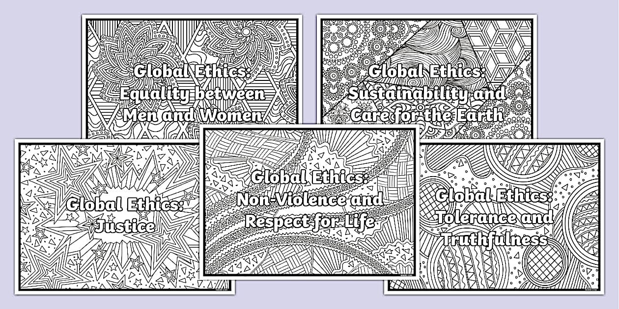 Global Ethics Mindfulness Colouring (Teacher-Made) - Twinkl