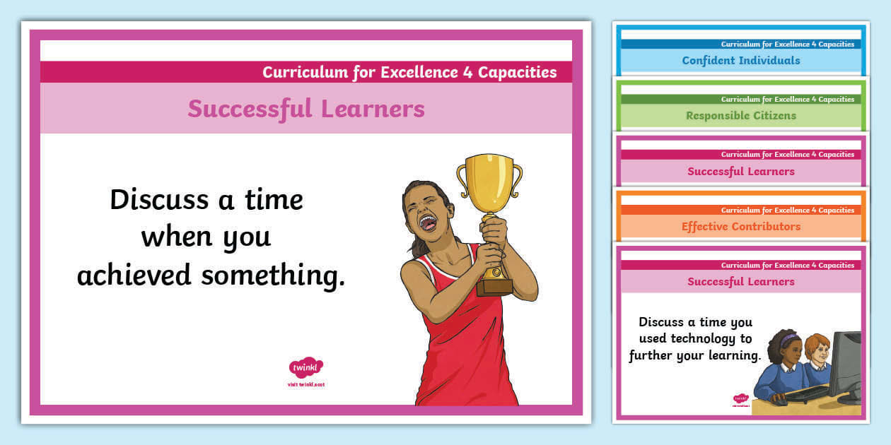 CfE 4 Capacities Blether Stations - Second Level - Twinkl