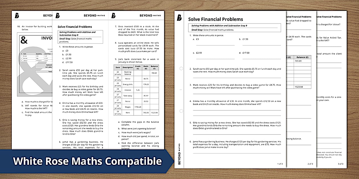 👉 Solve Financial Problems (teacher made) - Twinkl
