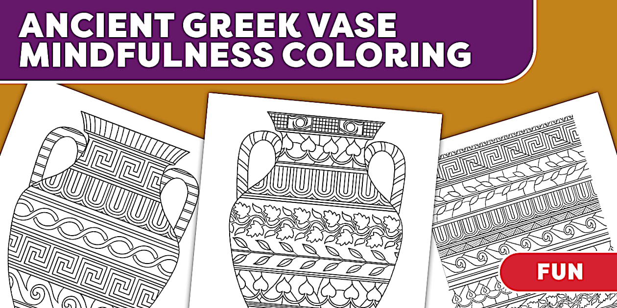 Ancient Greek Vase Mindfulness Coloring Pack