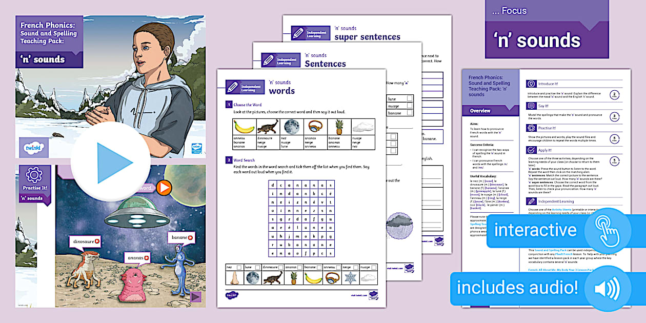 👉 French Phonics: Sound and Spelling Teaching Pack 'n' Sounds