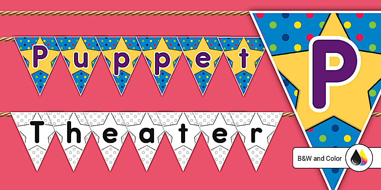 Puppet Theater Dramatic Play Bunting (Teacher-Made) - Twinkl