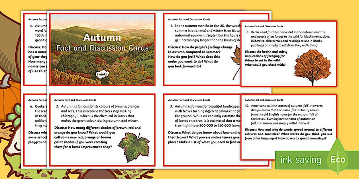 KS2 Autumn Fact and Discussion Cards - Autumn Facts for Kids