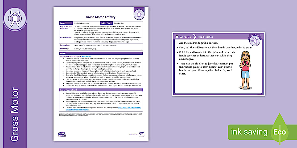 Gross Motor Skills Adult Activity Cross the River