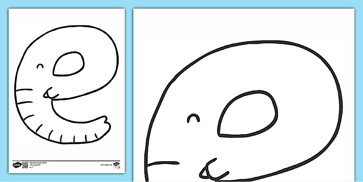 Letter E Colouring Page | Preschool Colouring Sheets