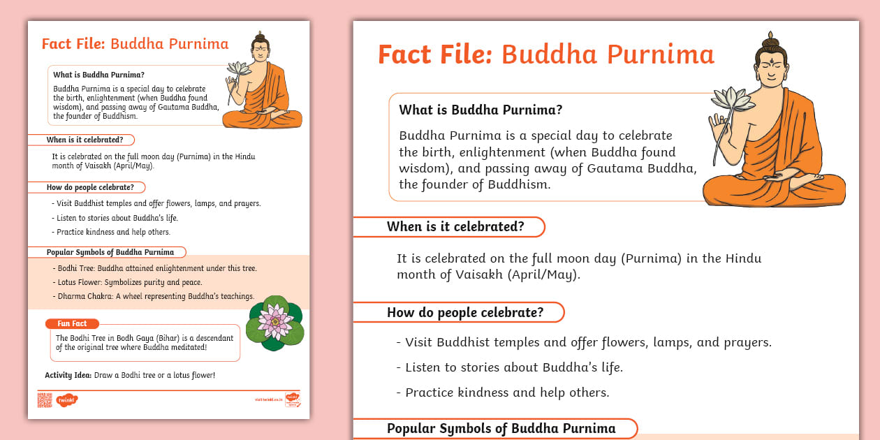 Buddha Purnima Fact file (teacher made) - Twinkl