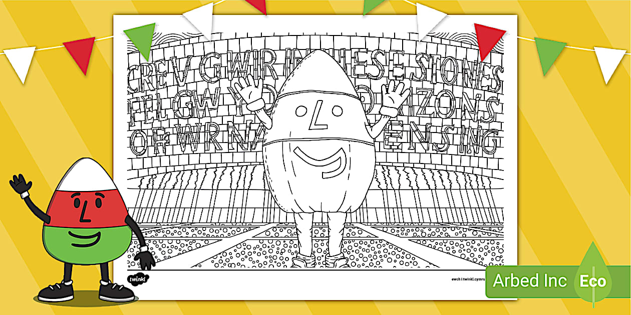 Taflen Lliwio Mistar Urdd Canolfan Mileniwm Cymru/Mr Urdd Wales Millennium