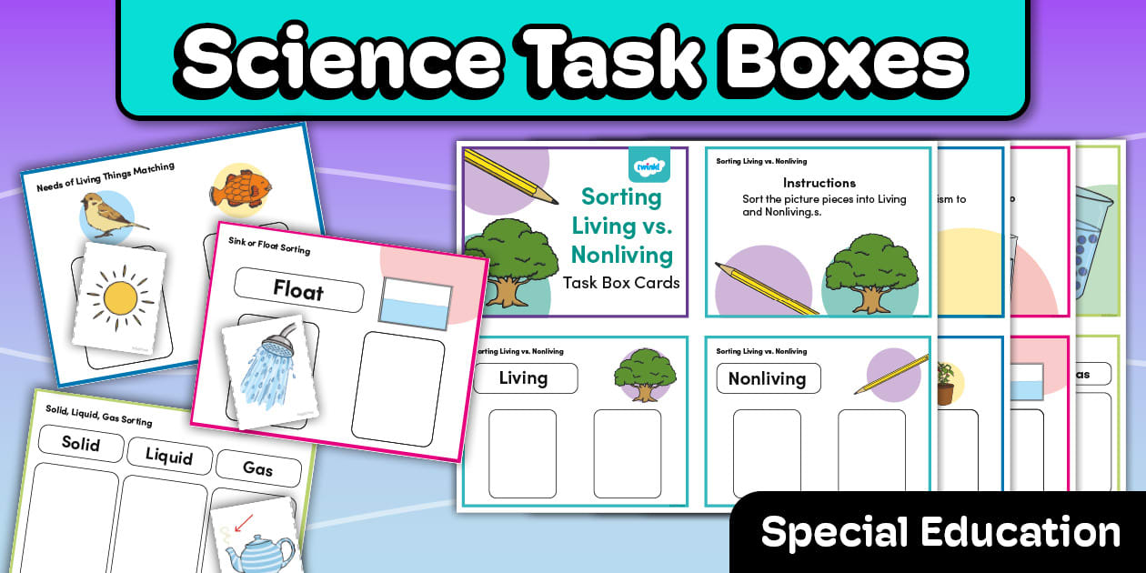 Science Task Boxes for Special Education