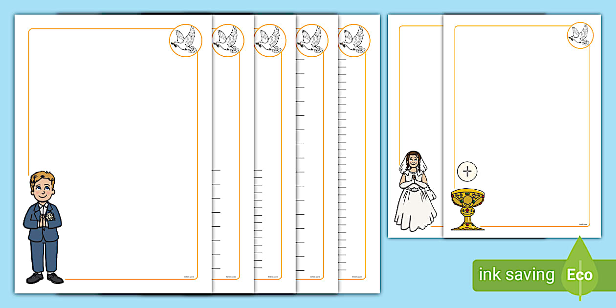 First Holy Communion Page Borders (teacher made) - Twinkl