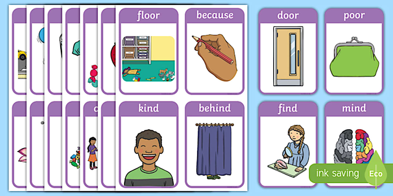 Flashcards for Year 2 Spelling Words - Twinkl