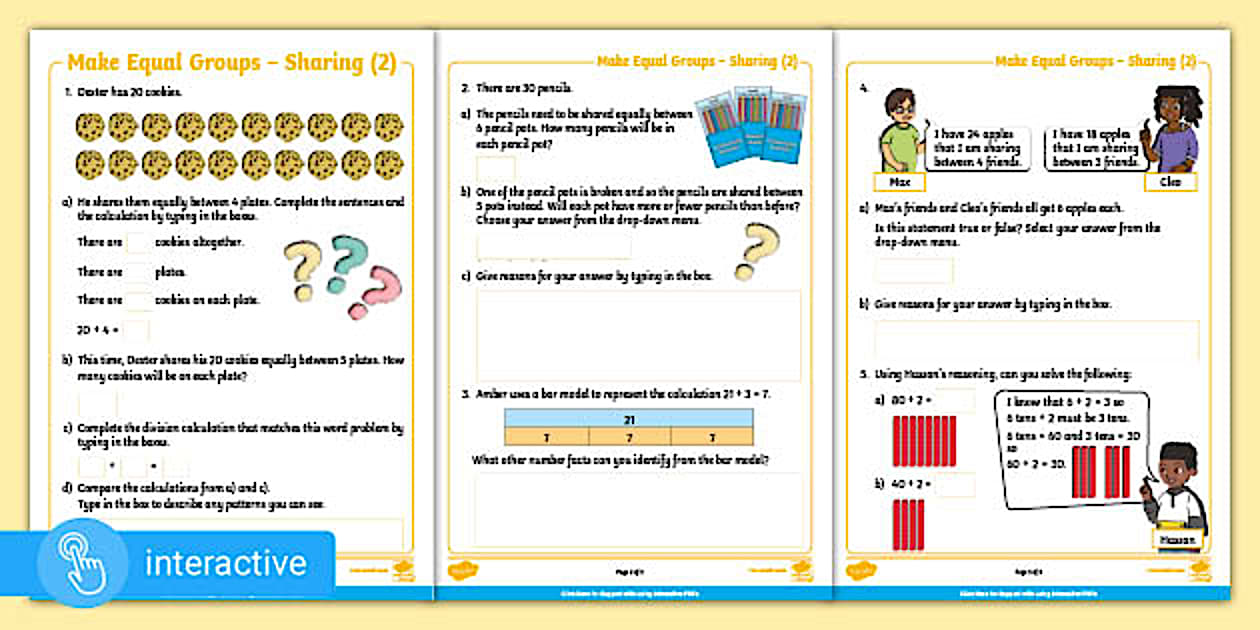 👉 Interactive PDF Y2 White Rose Maths: Division - Sharing (2)