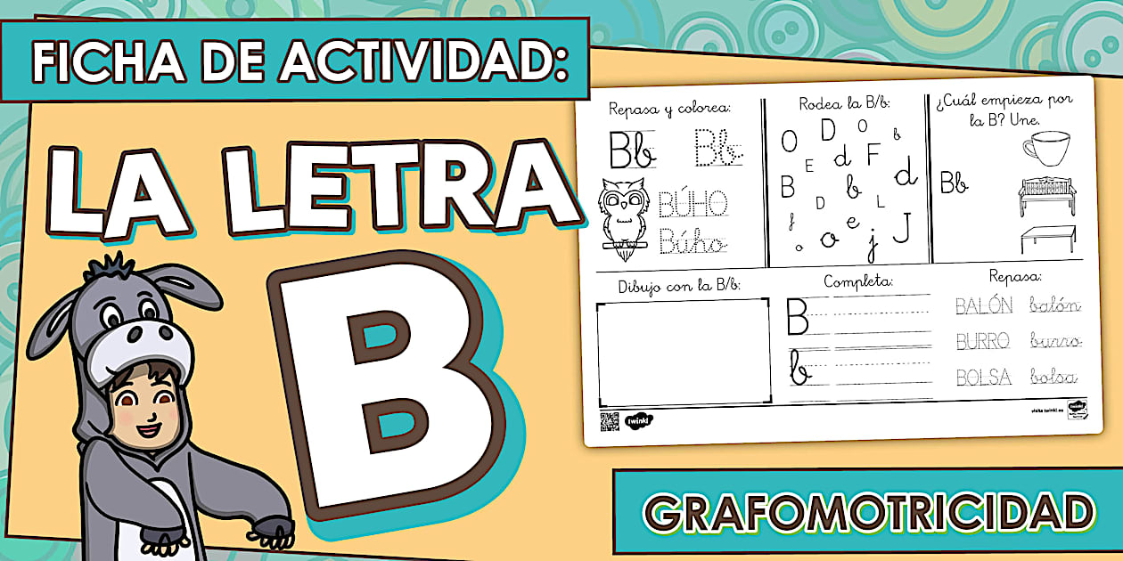 Ficha de actividad: La letra B - Grafomotricidad