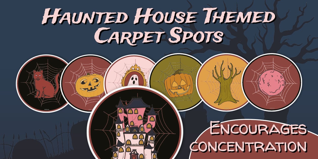 Haunted House Themed Carpet Spots - Twinkl
