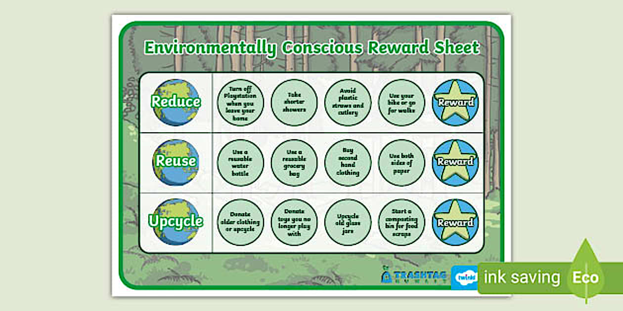 FREE! - Environmentally Conscious Reward Chart - Trashtag Kuwait