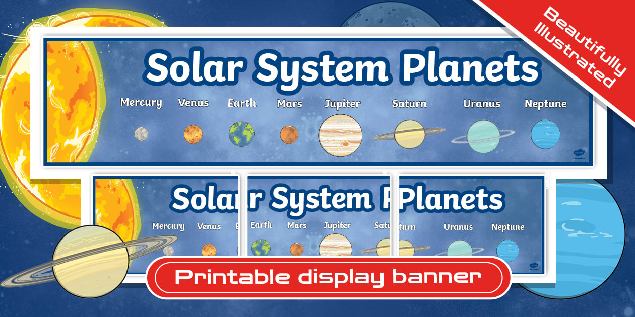 Solar System Planet Display Banner