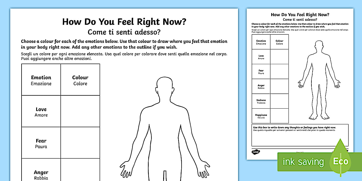 Mindful Me How Do You Feel Right Now Worksheet / Worksheet English ...