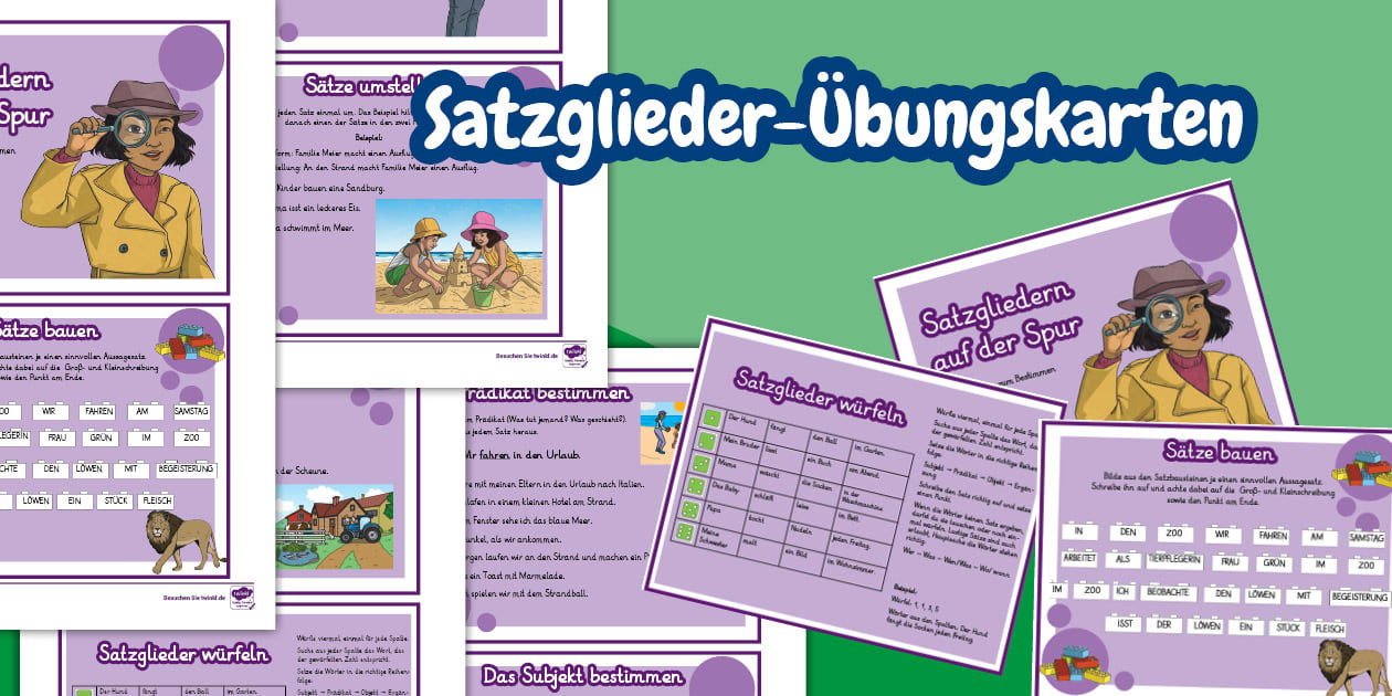 Satzglieder-Übungskarten