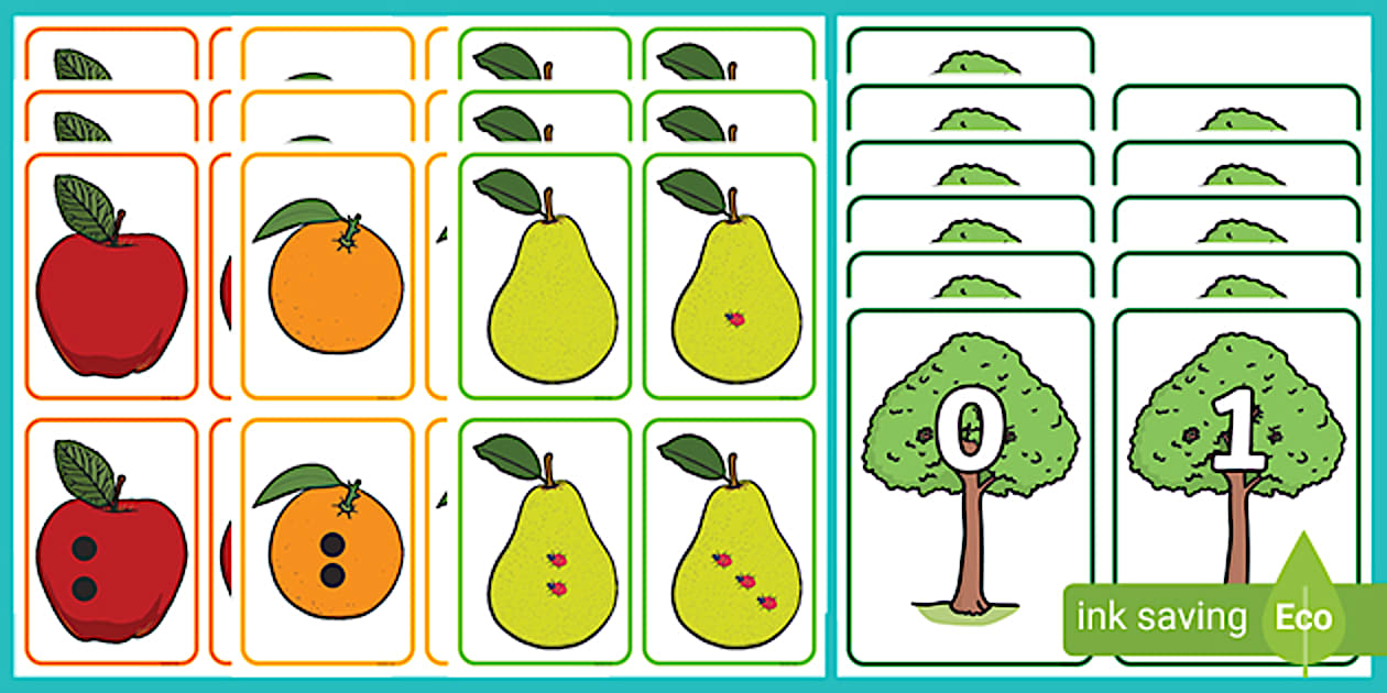 👉 Fruit Tree Matching Numeral to Quantity 0-10 Activity