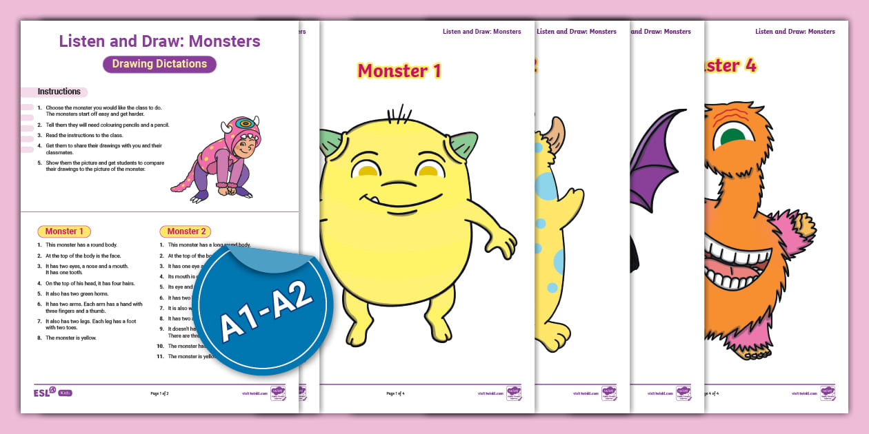 SL Listen & Draw: Monsters Activity (l'enseignant a fait)