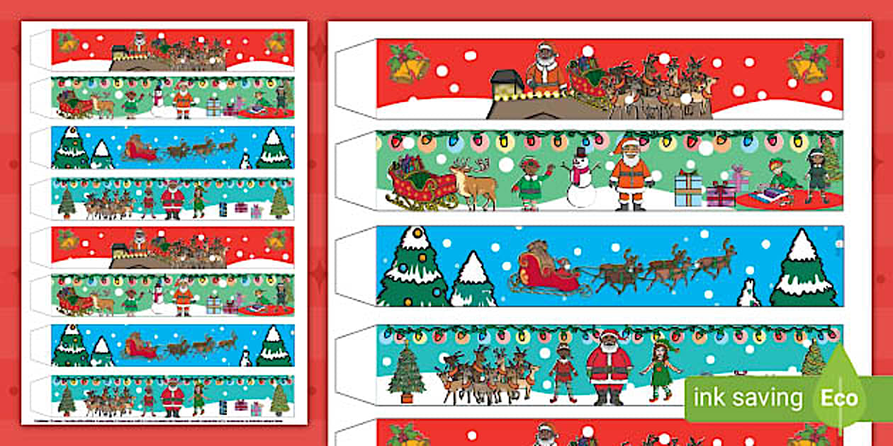 Father Christmas Paper Chains - Twinkl - KS1