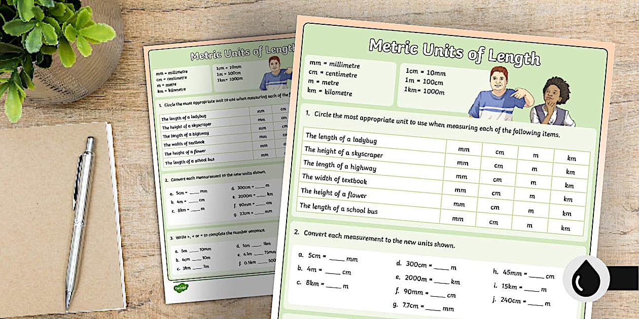 Metric Units of Length Worksheet | Twinkl Math CA - Twinkl