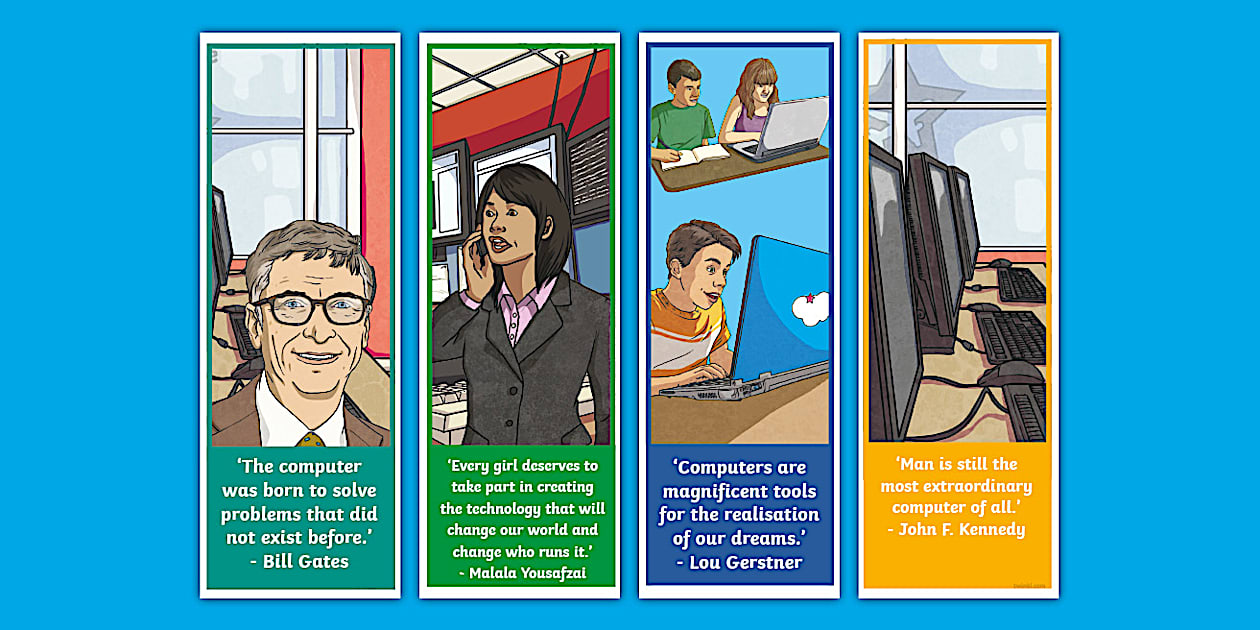 Inspirational Quotes About Computers Bookmarks - Twinkl