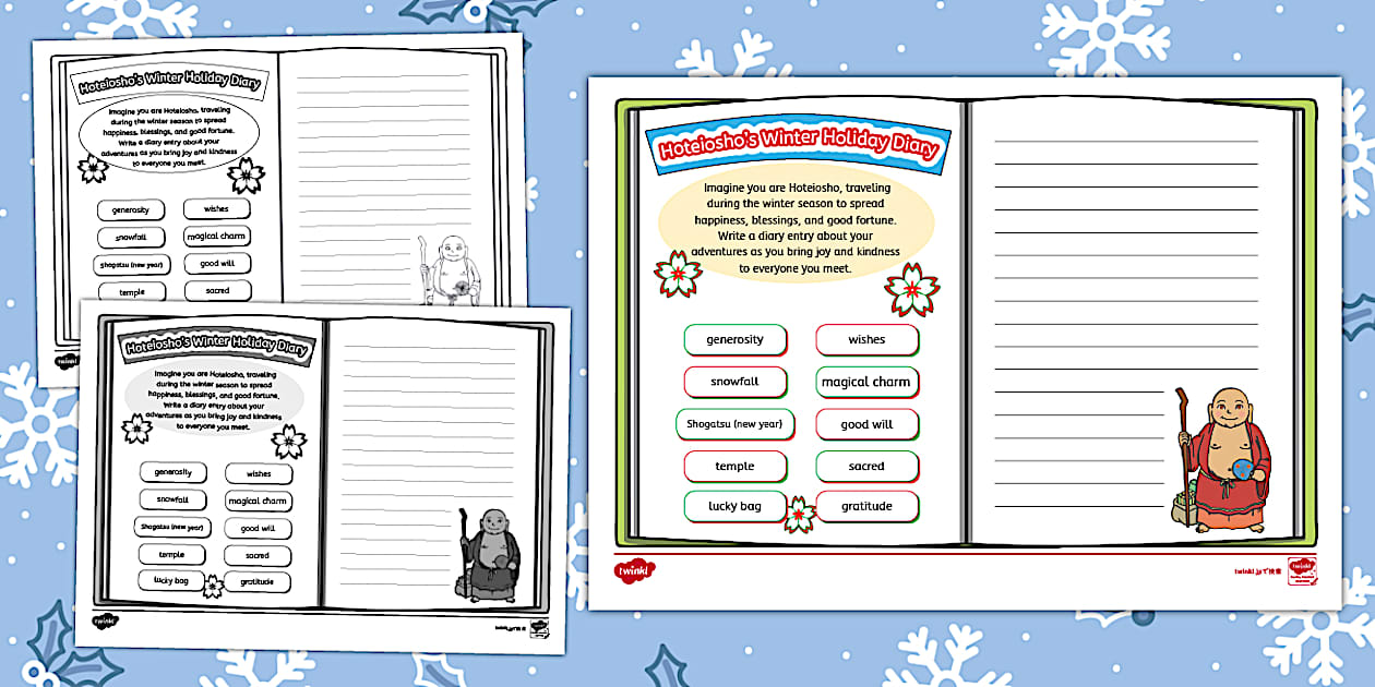 Hoteiosho's Winter Holiday Diary Entry Writing Template