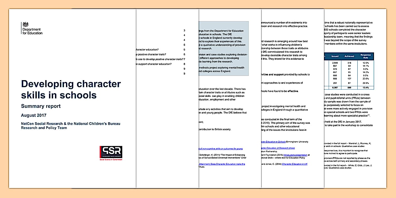 Developing Character Skills in School DfE Adult Guidance