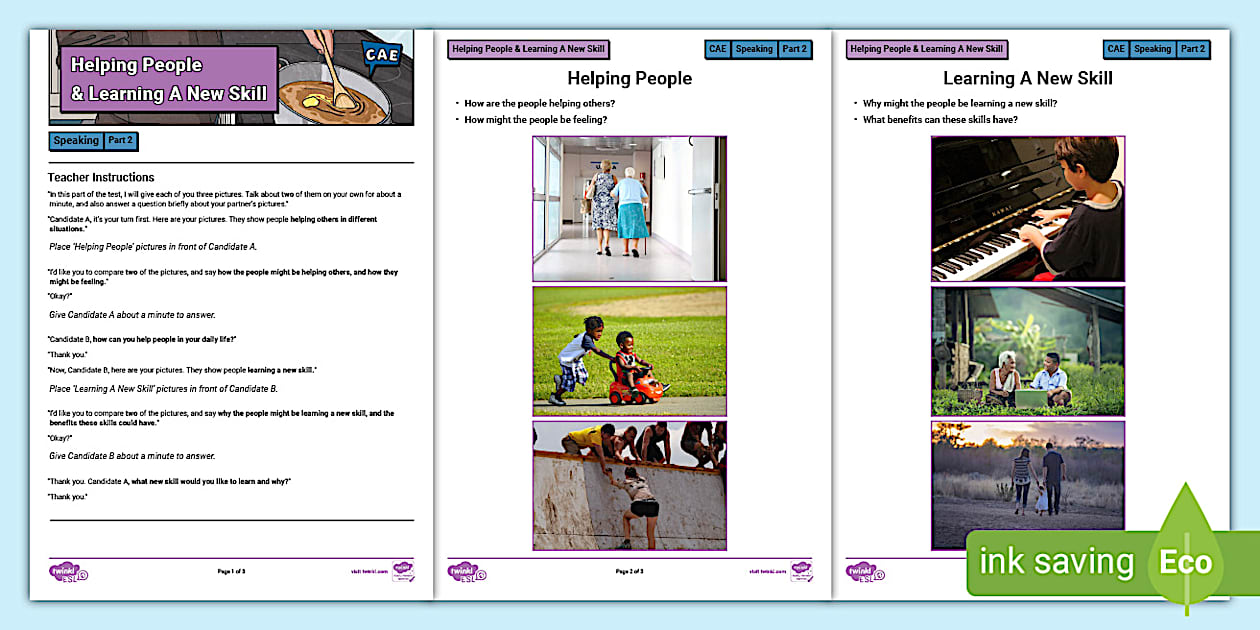 C1 CAE Speaking Part 2 Practice Activity (4) - Twinkl
