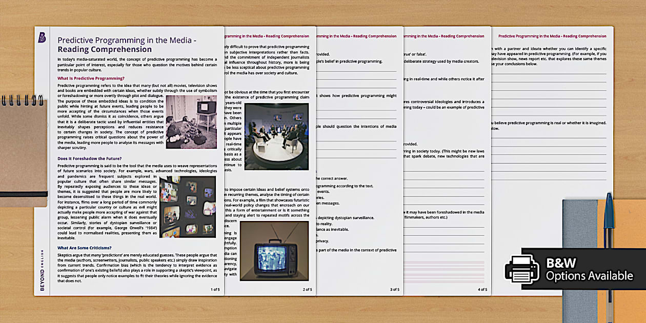 Predictive Programming in the Media - Reading Comprehension