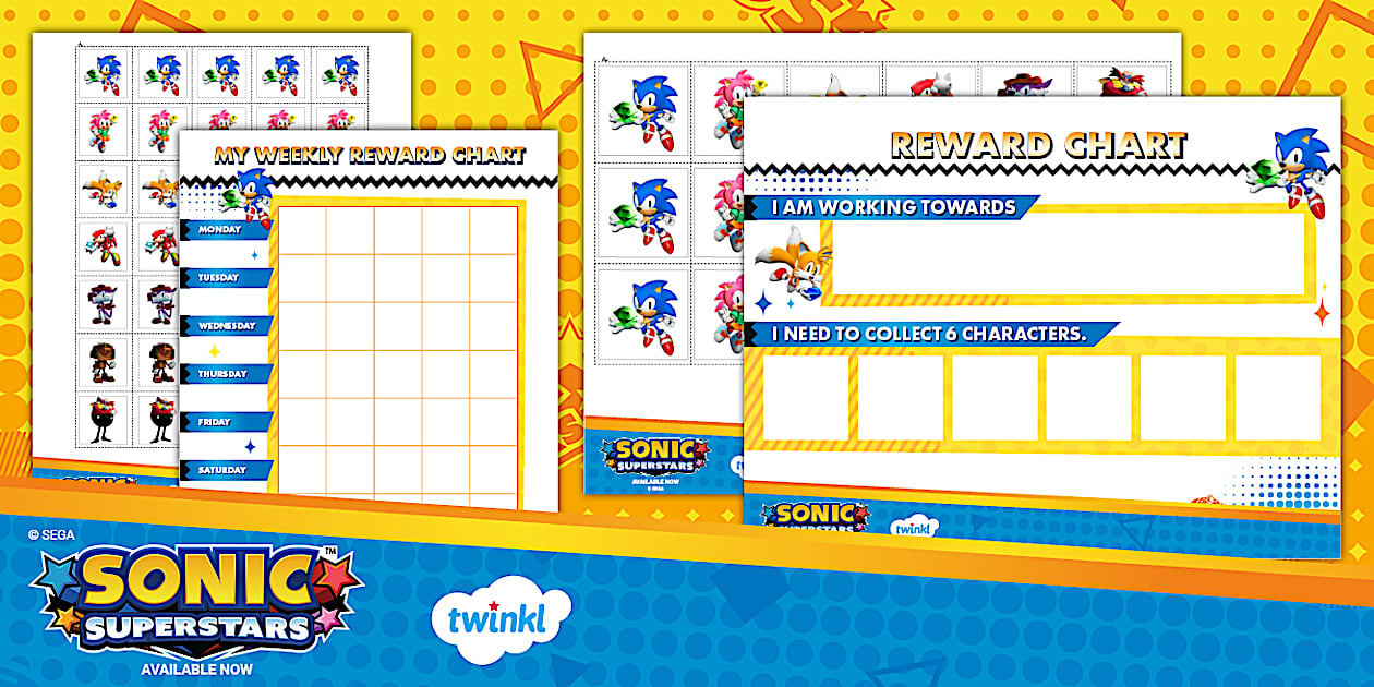 FREE! - Sonic: Reward Chart (Teacher-Made) - Twinkl