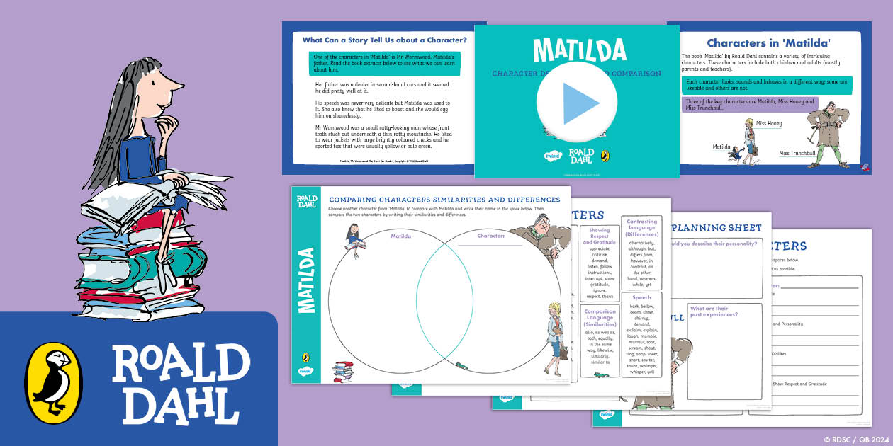 FREE! - Matilda: Character Comparison & Description Pack [Ages 7-11]