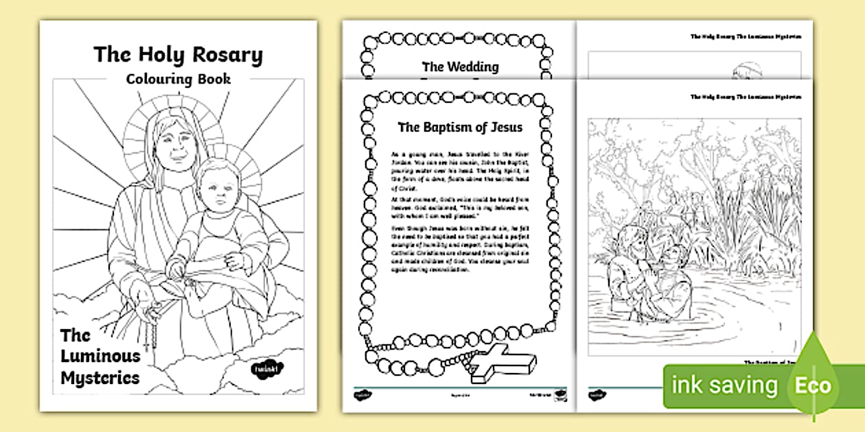 The Luminous Mysteries of the Rosary Colouring Book | Twinkl