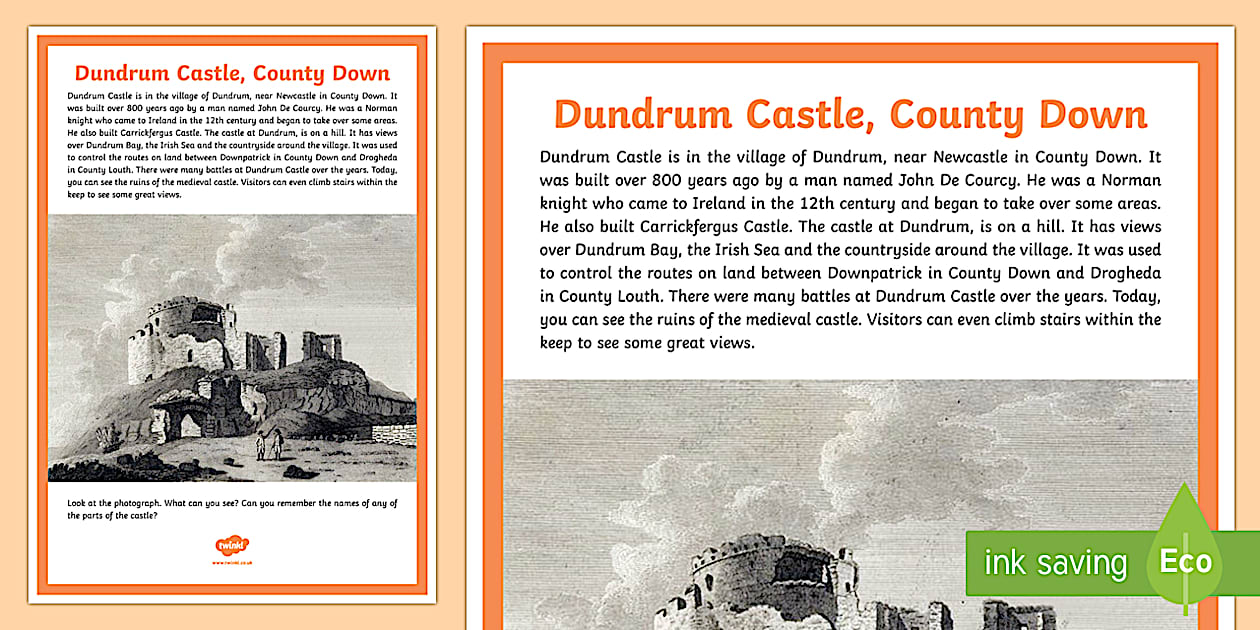 Dundrum Castle A4 Display Poster (teacher made) - Twinkl