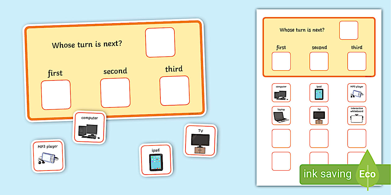 Editable Whose Turn Is Next? Board (professor feito)