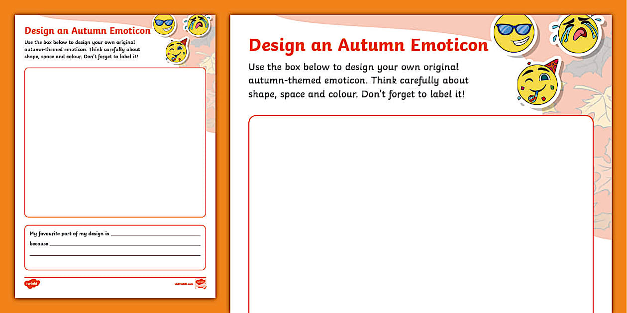Design Your Own Autumn Emoticon Activity (Teacher-Made)