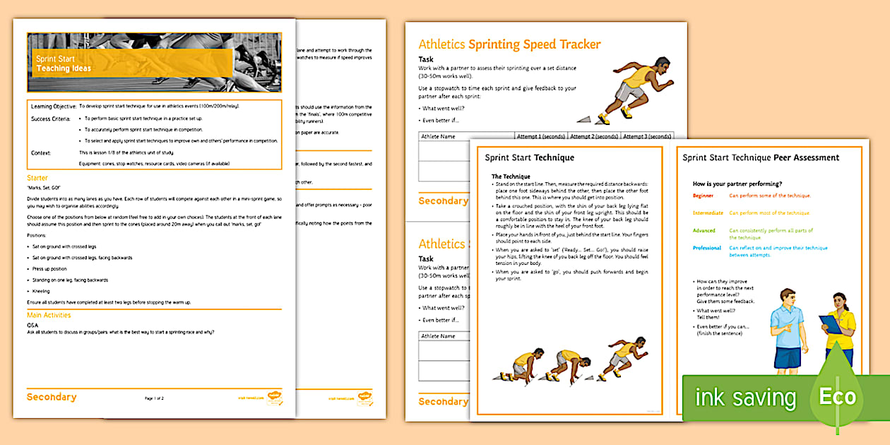 Athletics Lesson 1: Sprint Start (Teacher-Made) - Twinkl