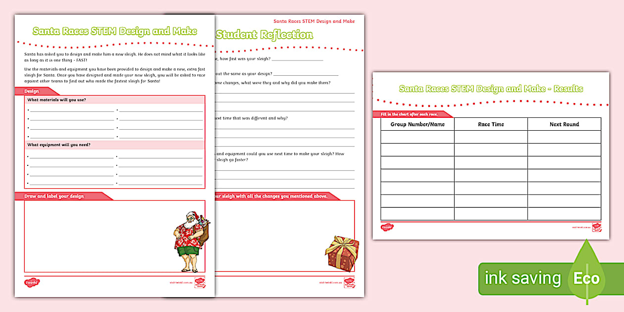 Santa Races STEM Activity | Years 3, 4, 5 and 6 STEM